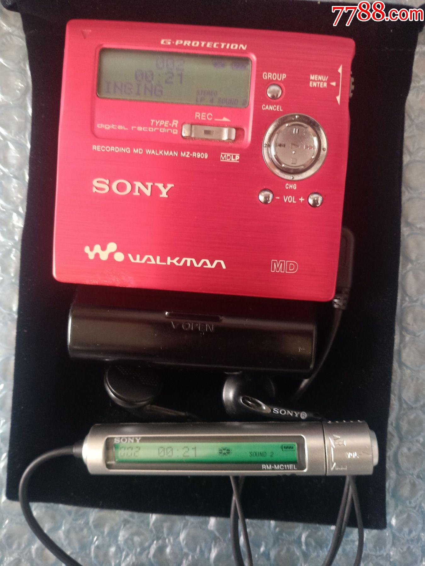 一台经典收藏红色sony索尼MZ-R909MD录,,MD碟片播放机__【7788收藏__收藏热线】