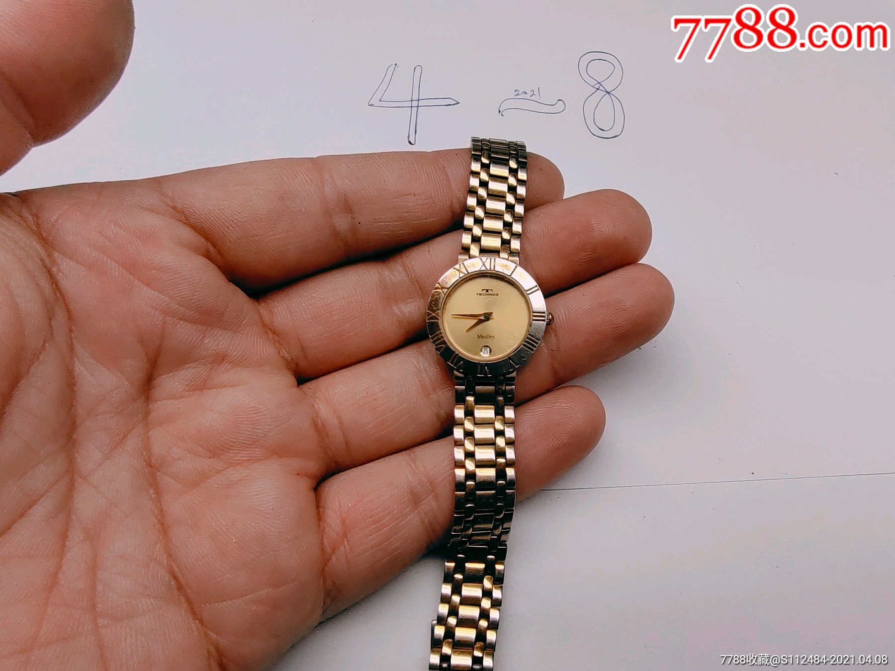 美品漂亮经典7钻天克诺女士石英腕表__【7788收藏__收藏热线】