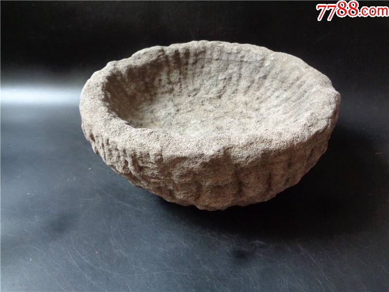 造型古朴可以栽菖蒲或水仙的清代石雕小盆_石盆/石槽_琴书侣【7788收藏__收藏热线】