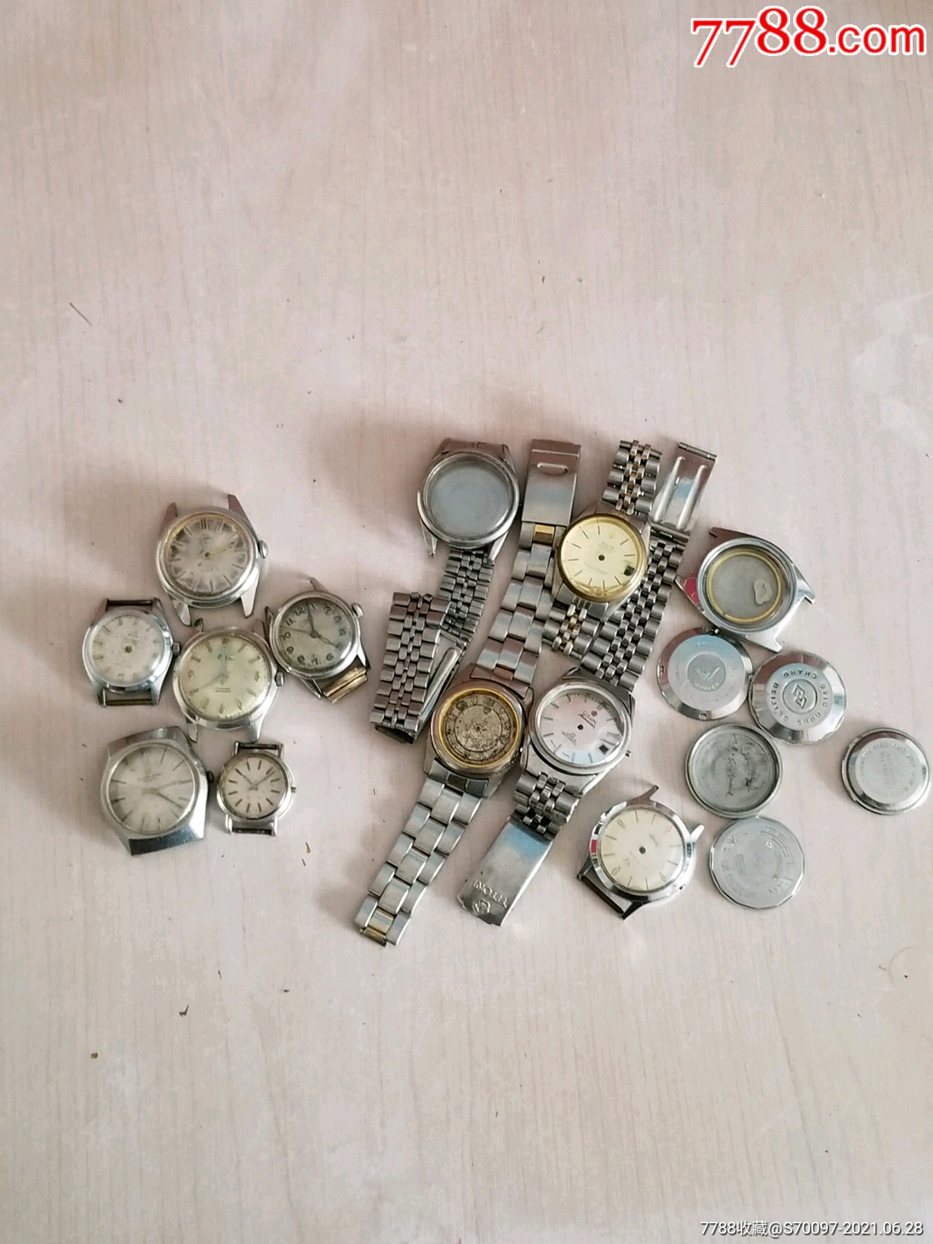 老手表配件一堆合拍，有瑞士和国产的，老闹钟老钟表老表金表手表配件等怀旧收藏_手表/腕表_杂货一箩筐二【7788收藏__收藏热线】