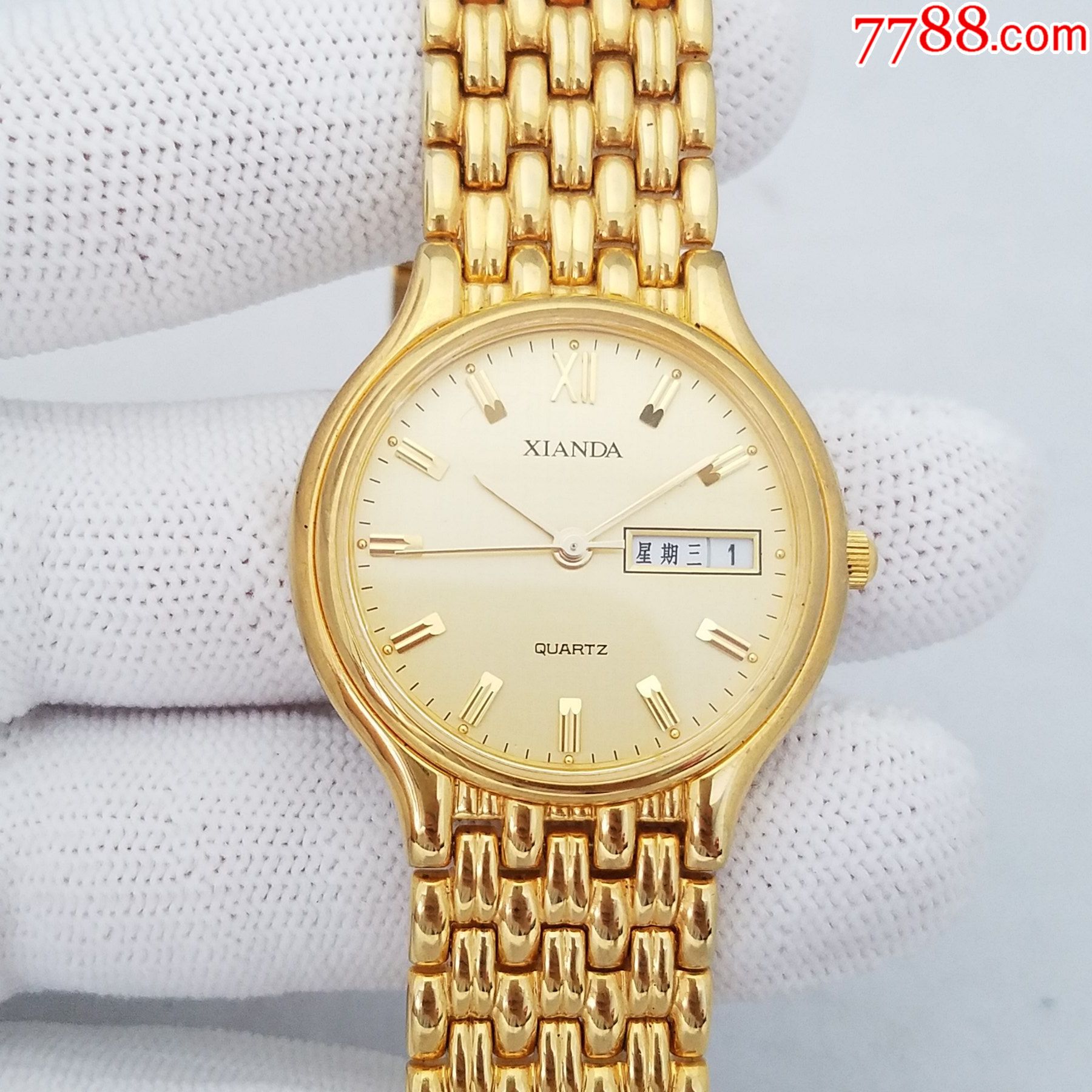 【全新，带吊牌】先达XIANDA电子表【土豪金表款】__【7788钟表收藏】