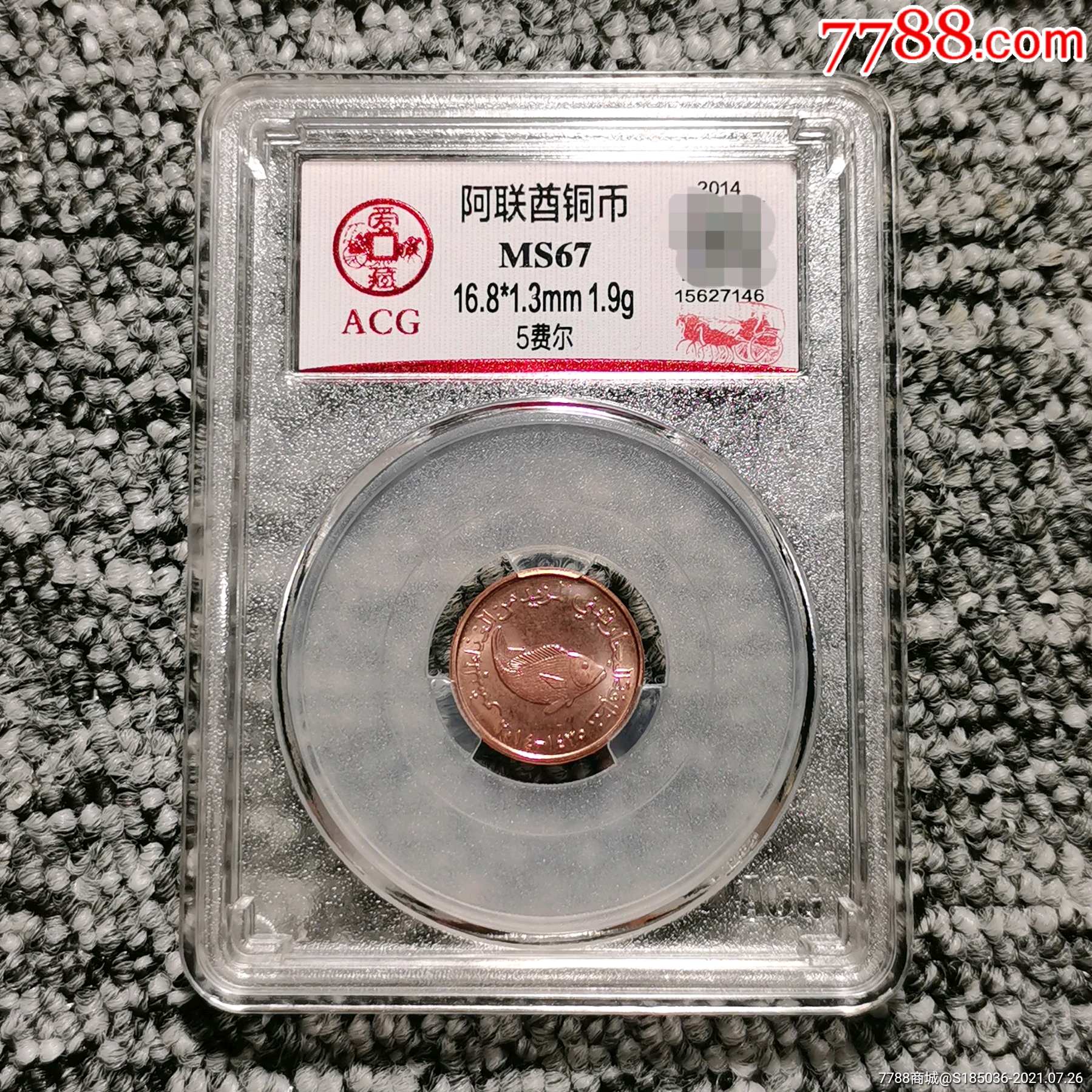 【包邮】ACG爱藏评级MS67阿联酋5费尔铜币_货币外国币_神都泉社【7788收藏__收藏热线】
