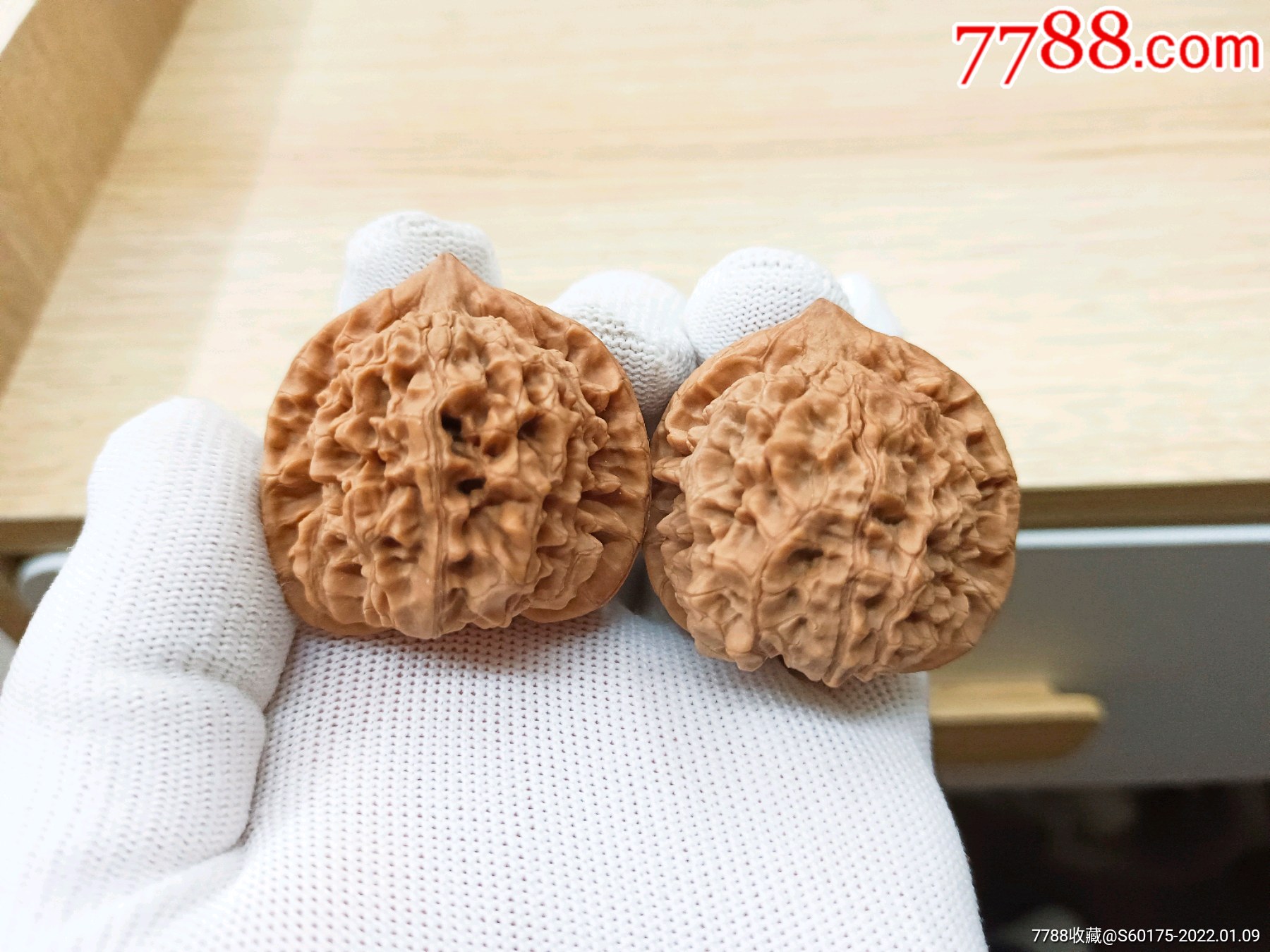 麒麟纹官帽一对_文玩核桃_我爱我藏【7788收藏__收藏热线】