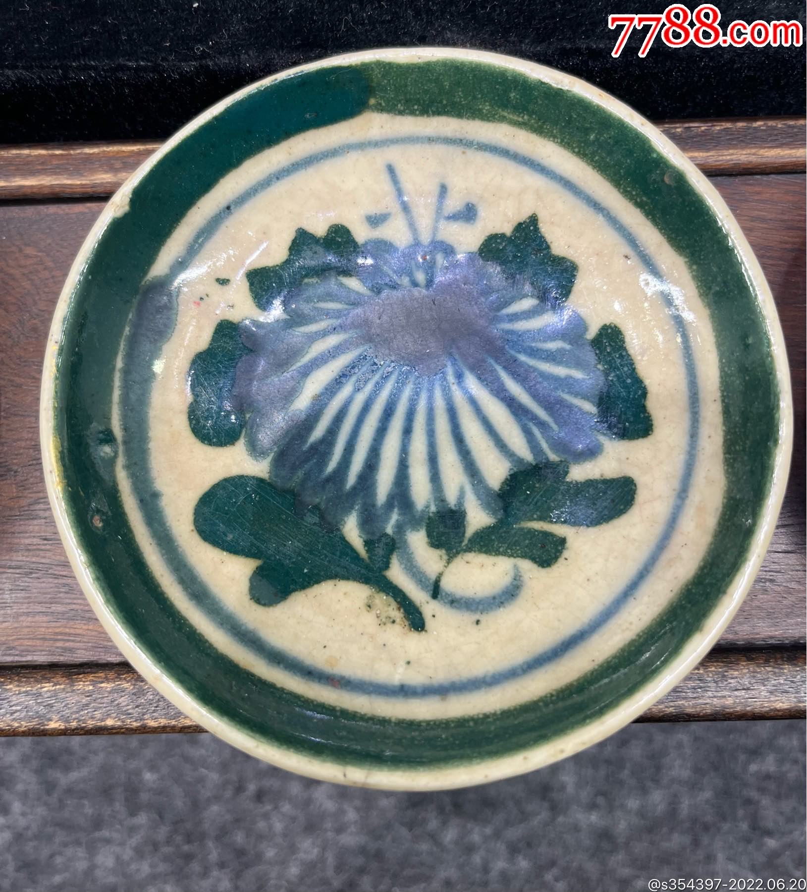 民国绿青花瓷盘_青花瓷_秦人古轩【7788收藏__收藏热线】
