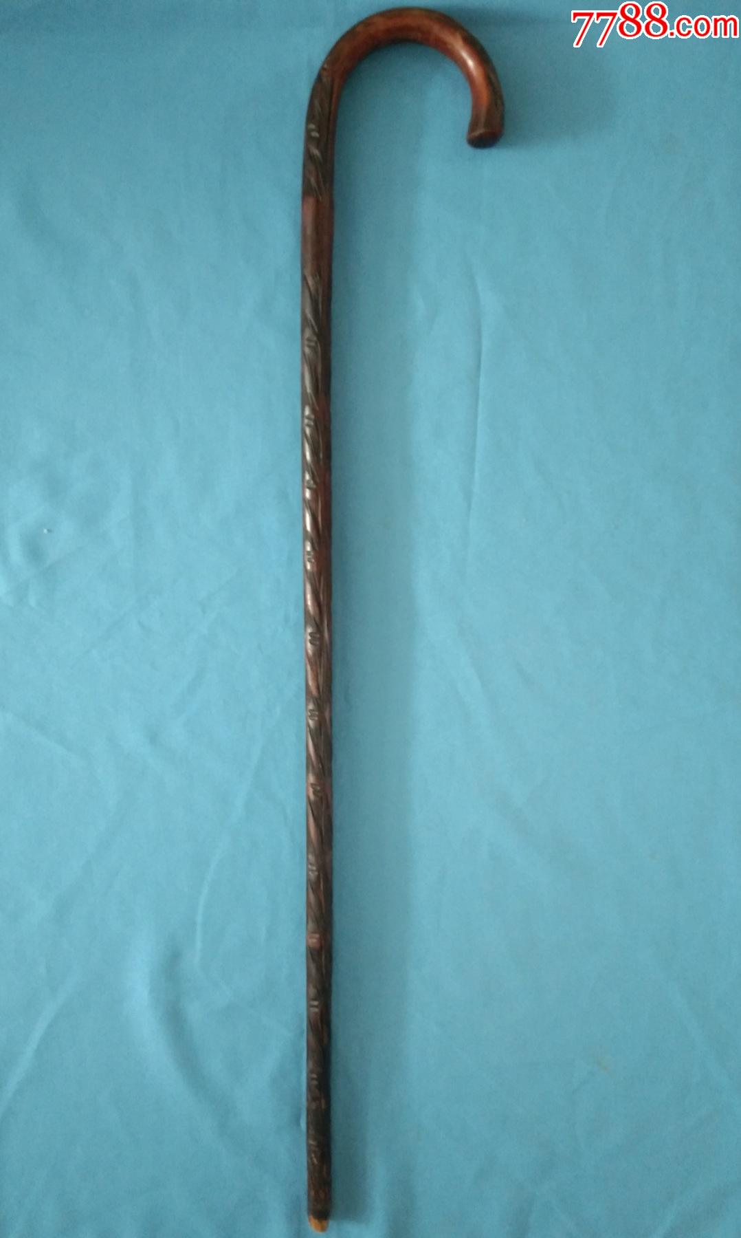 民国纯手工雕刻几何纹饰吉祥图案木头大漆文明棍寿杖手杖器型规整雄浑有力制作精美-价格:1900元-au30595488-木制拐杖 -加价 ...