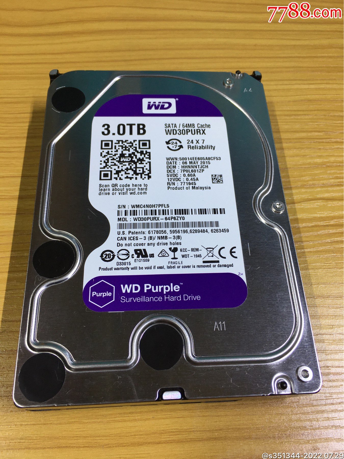 WD西数3.0TB硬盘一个_其他电脑硬件_街角的杂货铺【7788收藏__收藏热线】