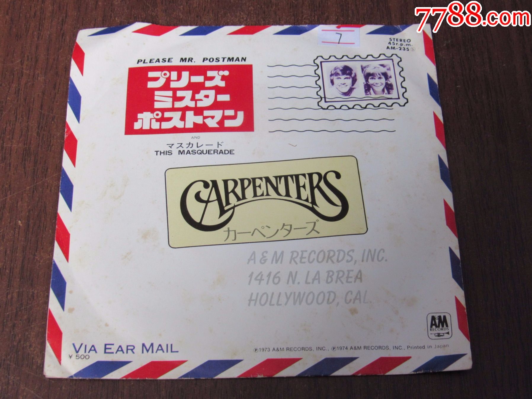 卡朋特-Please.Mr.Postman.7寸黑胶唱片日版_老唱片_楚都旧时光【7788收藏__收藏热线】