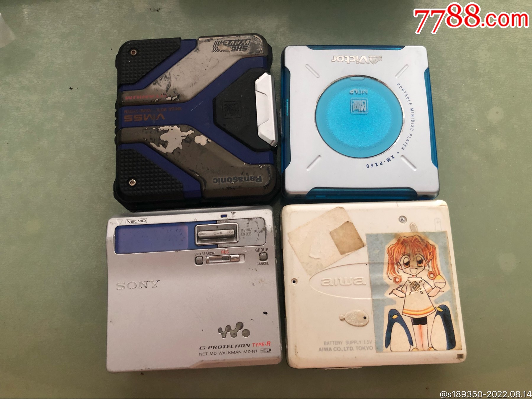 MD随身听四个，都不通电，配件机。接受再拍，售出不退。_随身听/mp3_怀旧收藏家【7788收藏__收藏热线】