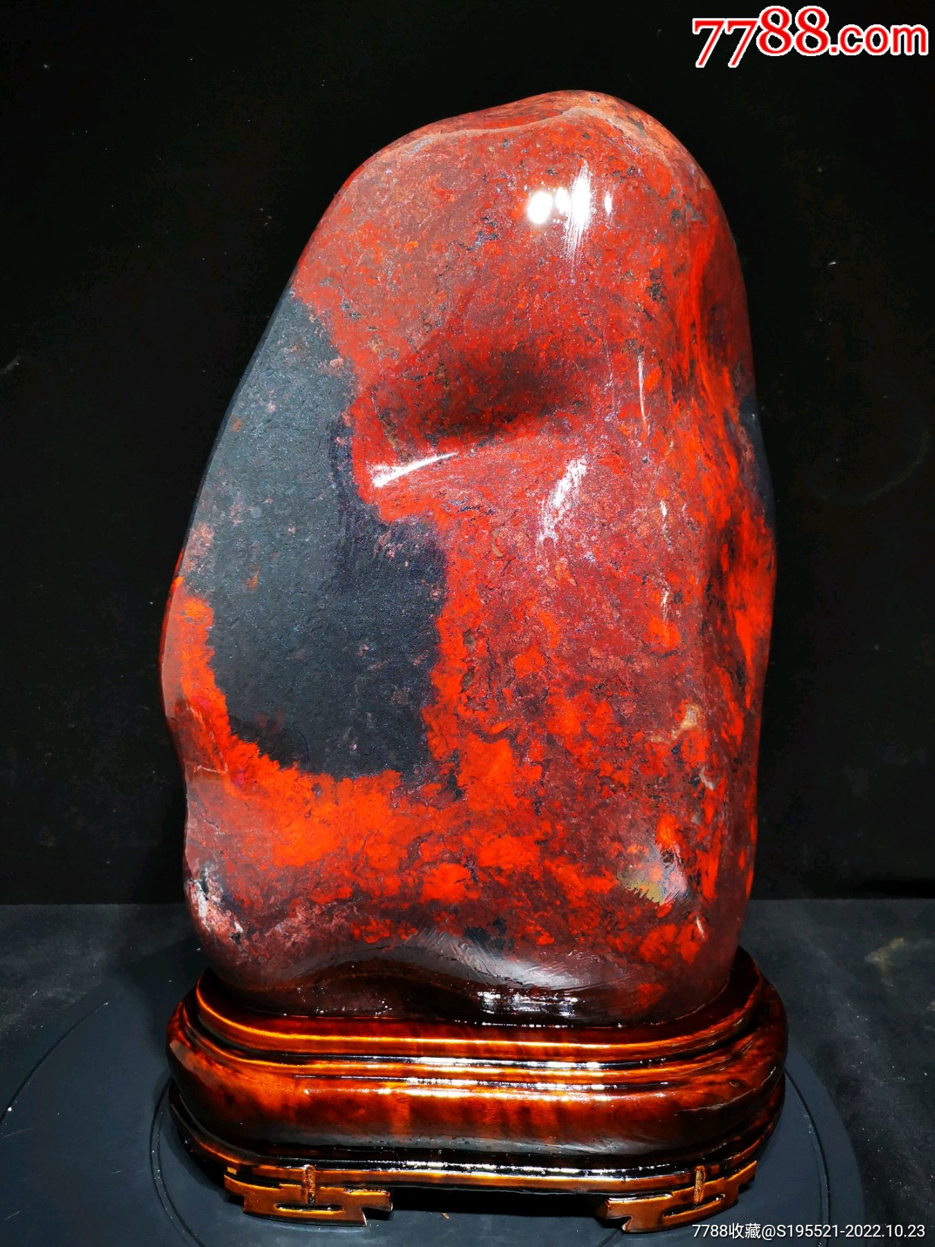 鸡血石摆件红红火火__【7788收藏】