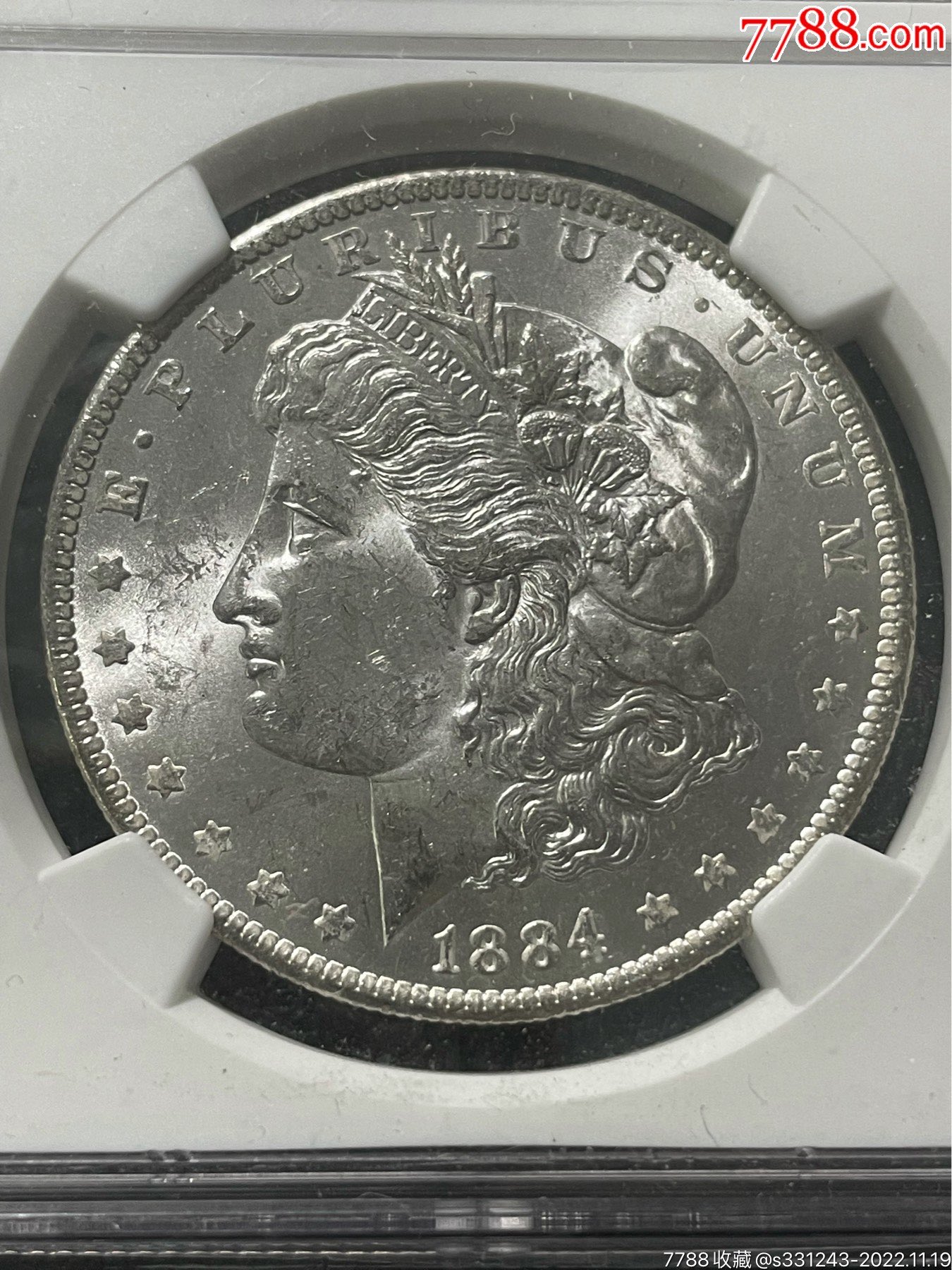 NGC评级Ms62原光早期摩根银币，品相极美_货币外国币_天忆藏泉【7788收藏__收藏热线】