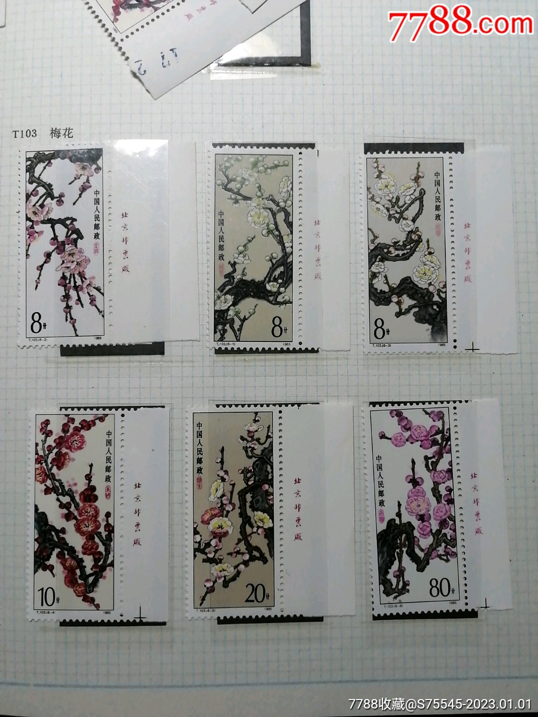 T103梅花稀少厂铭原胶全品许多厂铭票上架-价格:50元-au32615972-新中国邮票 -加价-7788收藏__收藏热线