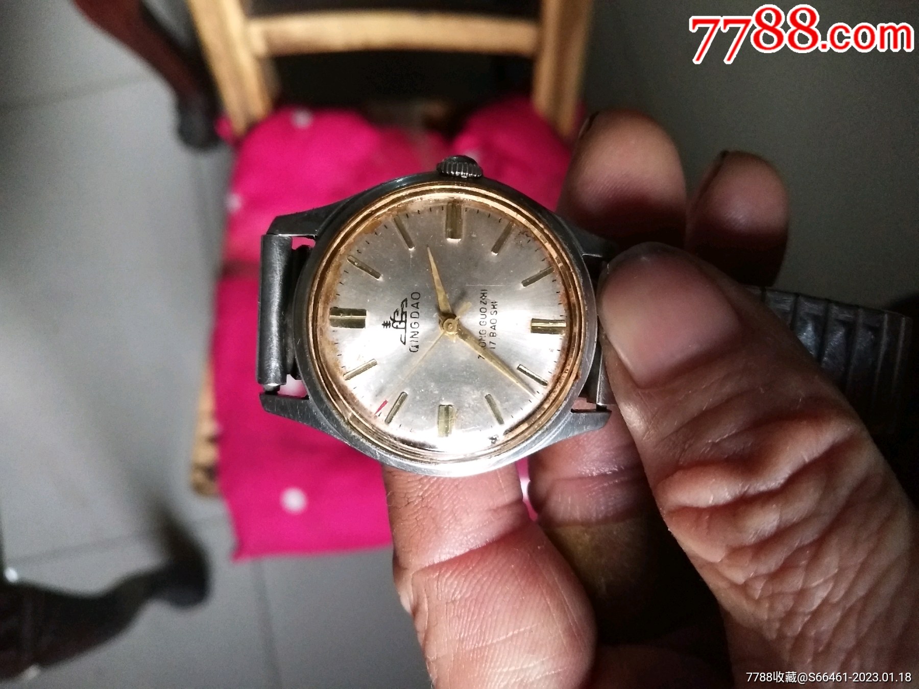 刚收到一个金面珍品青岛601男表一个_手表/腕表_图片收藏_回收价格_7788相机收藏