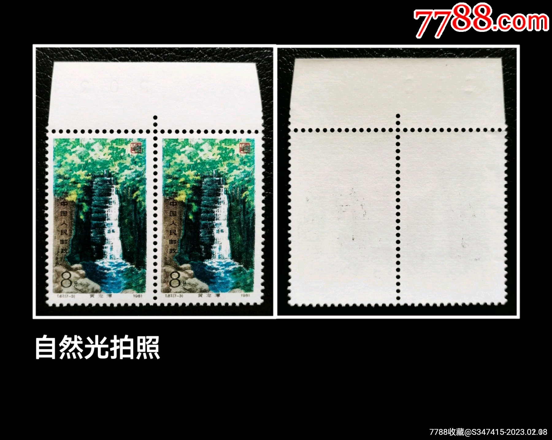 T67（7-3）庐山风景黄龙潭2连票_“T”字邮票_龙哥方庆缘【7788收藏__收藏热线】