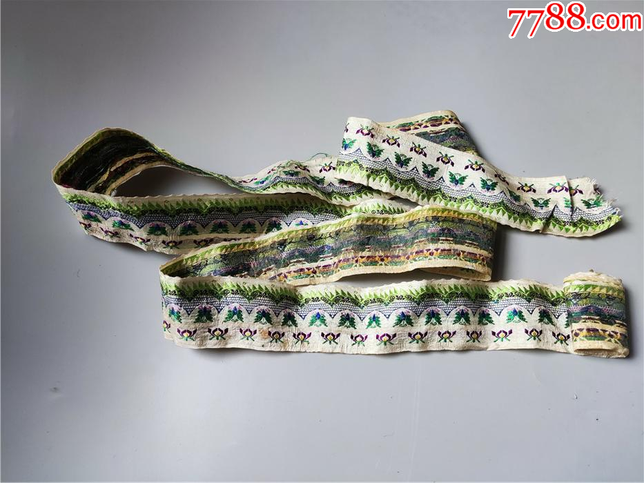民国时期织锦花蝶纹长花边_补子/绣片_琴书侣【7788收藏__收藏热线】