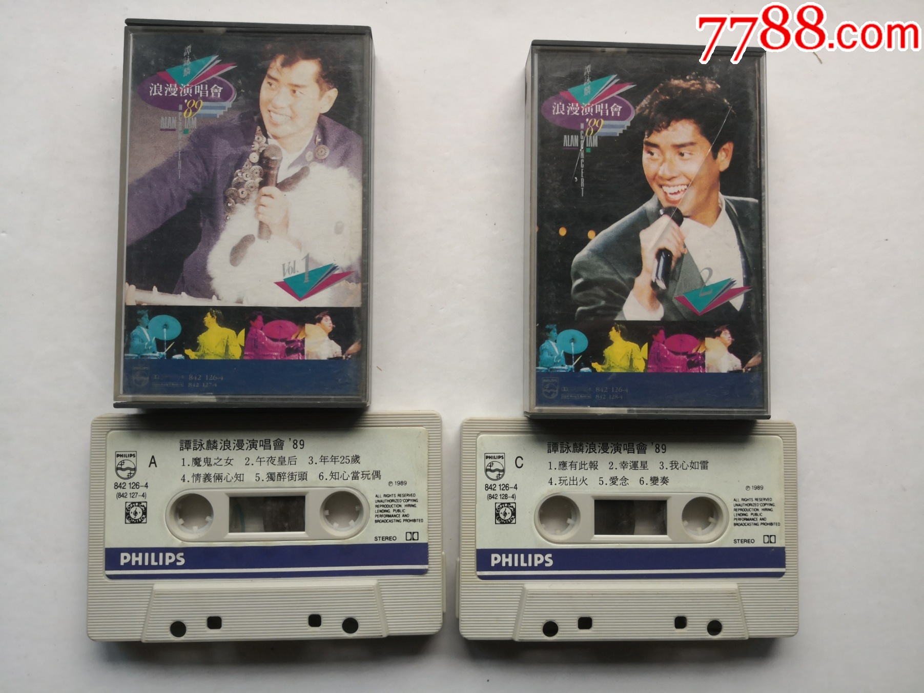 谭咏麟--浪漫演唱会89（第1，2集）【飞利浦唱片】-1989年-原装正版带原盒__【7788收藏__收藏热线】