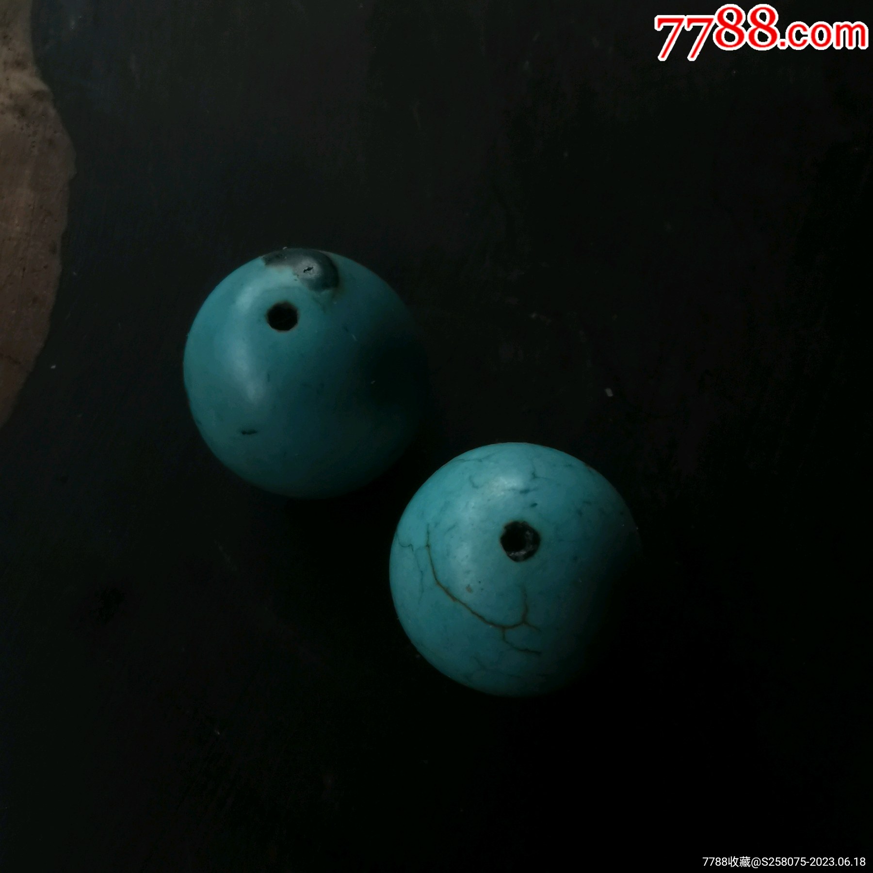 旧藏绿松石一对-价格:20元-au34360888-绿松石 -加价-7788收藏__收藏热线