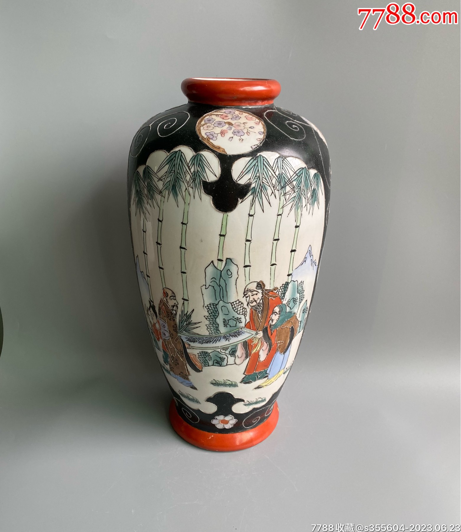 民国粉彩人物山水赏瓶_旧瓷器_玖肆爱古玩【7788收藏__收藏热线】