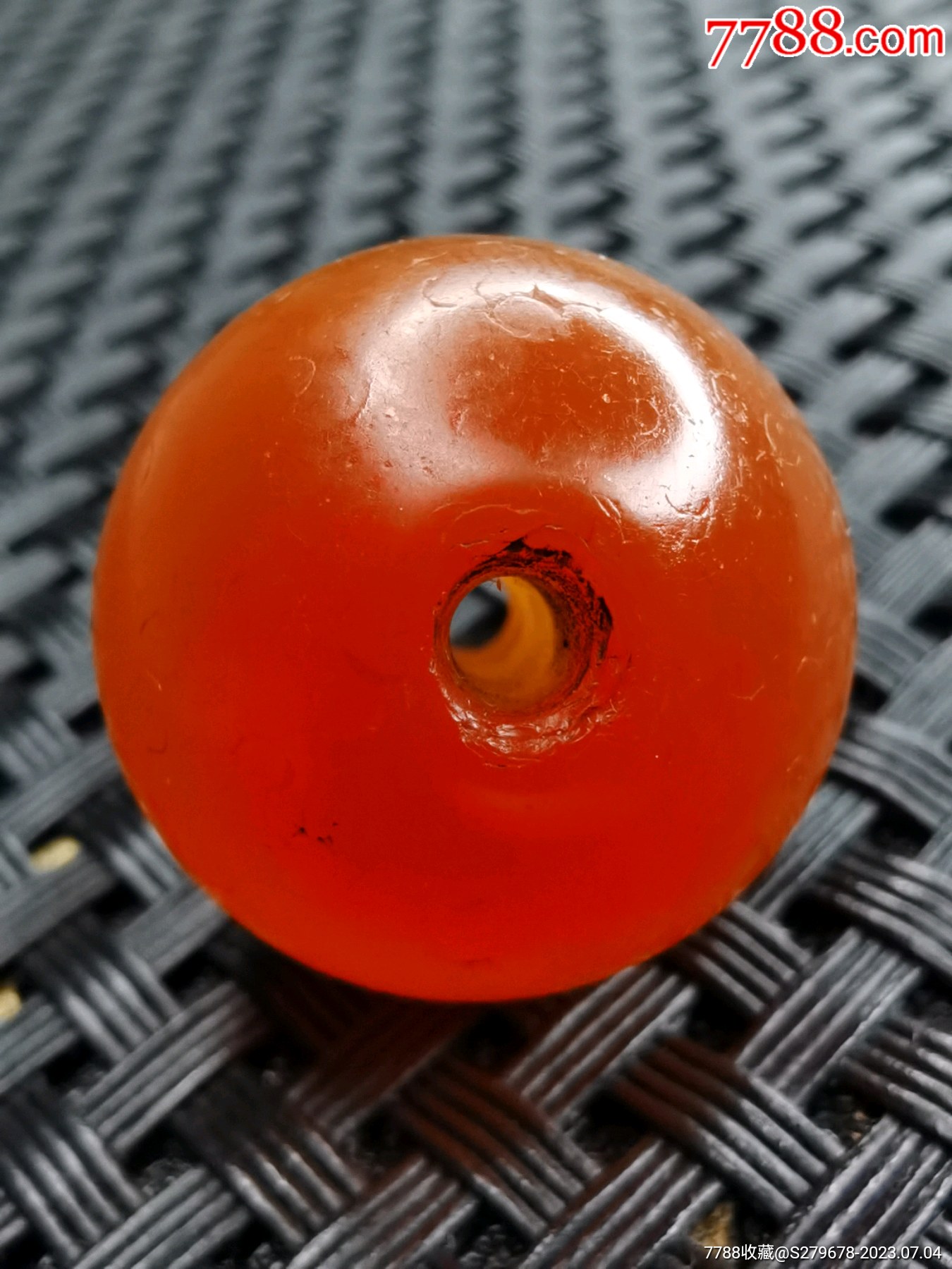 红玛瑙圆珠佩珠20MM-玛瑙-7788核雕收藏