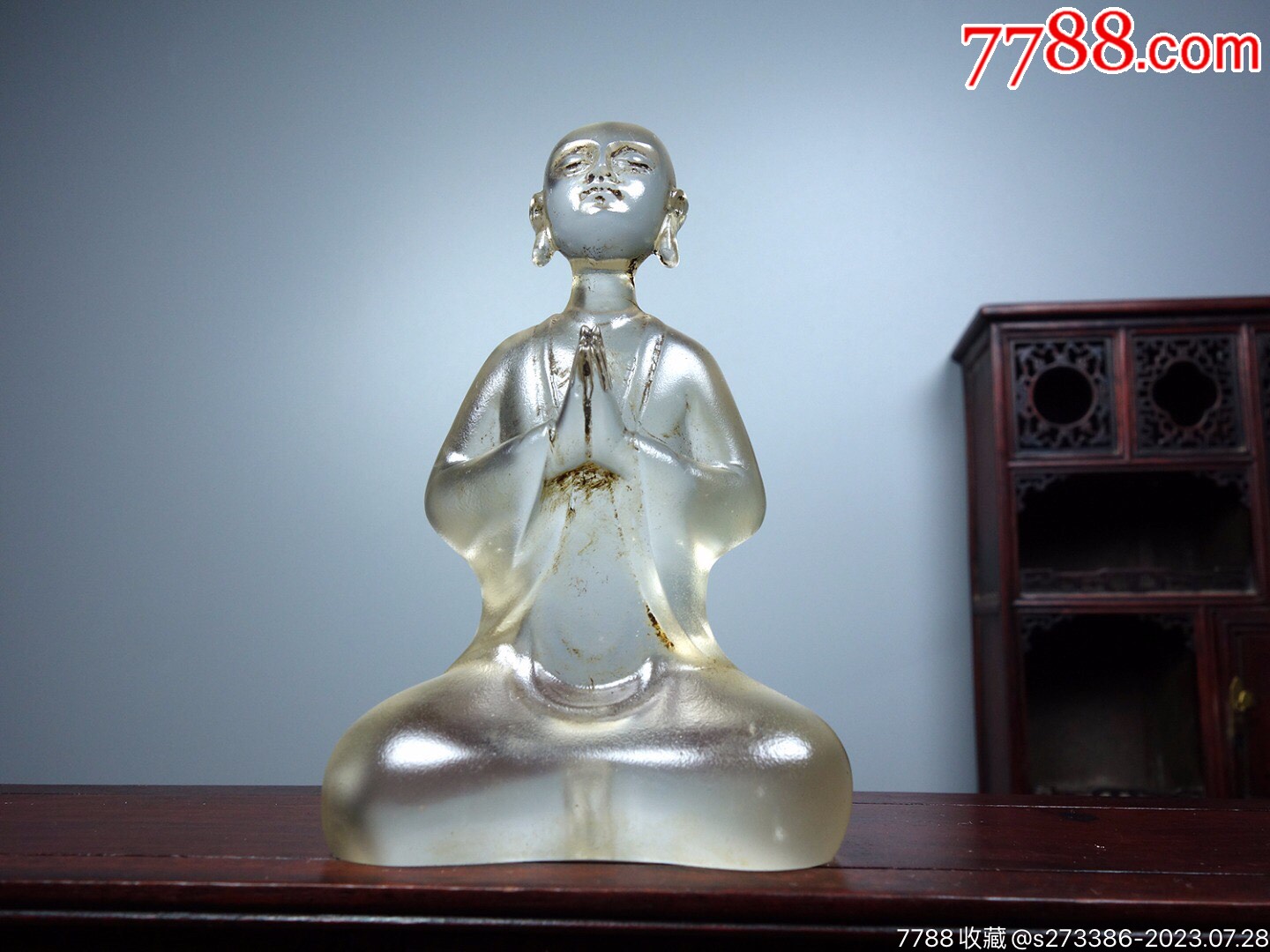 旧藏琉璃精工合手悟道尺寸：长7cm宽4cm高11cm重量：重_琉璃像_小苏玉器【7788收藏__收藏热线】