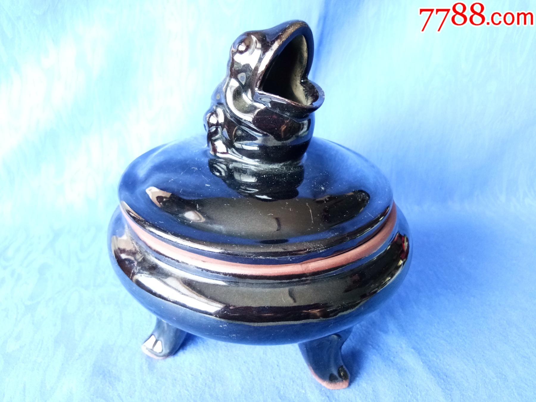 5678精品创汇期7080年代宜兴紫砂宜钧黑釉青蛙钮三足大香炉老物件收藏欣赏研究-价格:99元-au34829157-其他紫砂 -加价-7788收藏__收藏热线