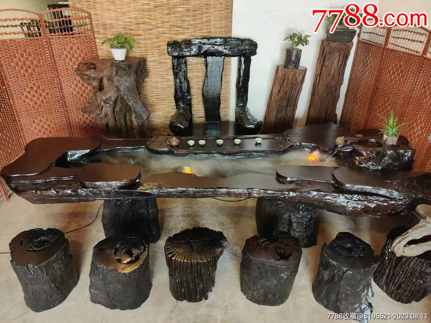 乌木茶桌流水大茶桌_实木茶桌_石缘根艺臻品馆【7788收藏__收藏热线】