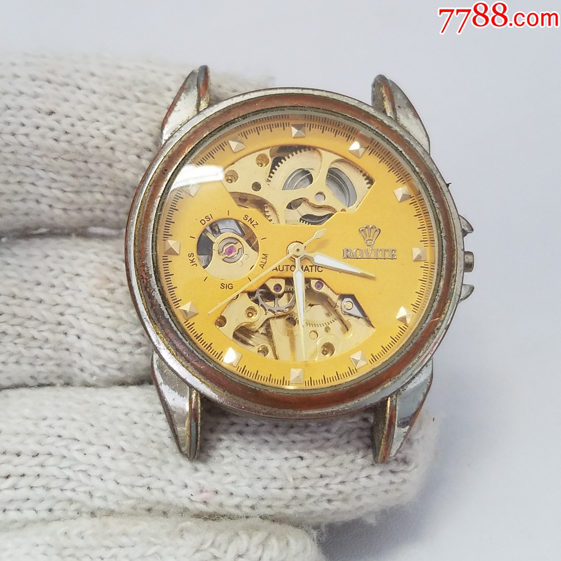 ROVITE自动机械男表【镂空表款，透明底盖】【晃晃能走】__【7788收藏__收藏热线】