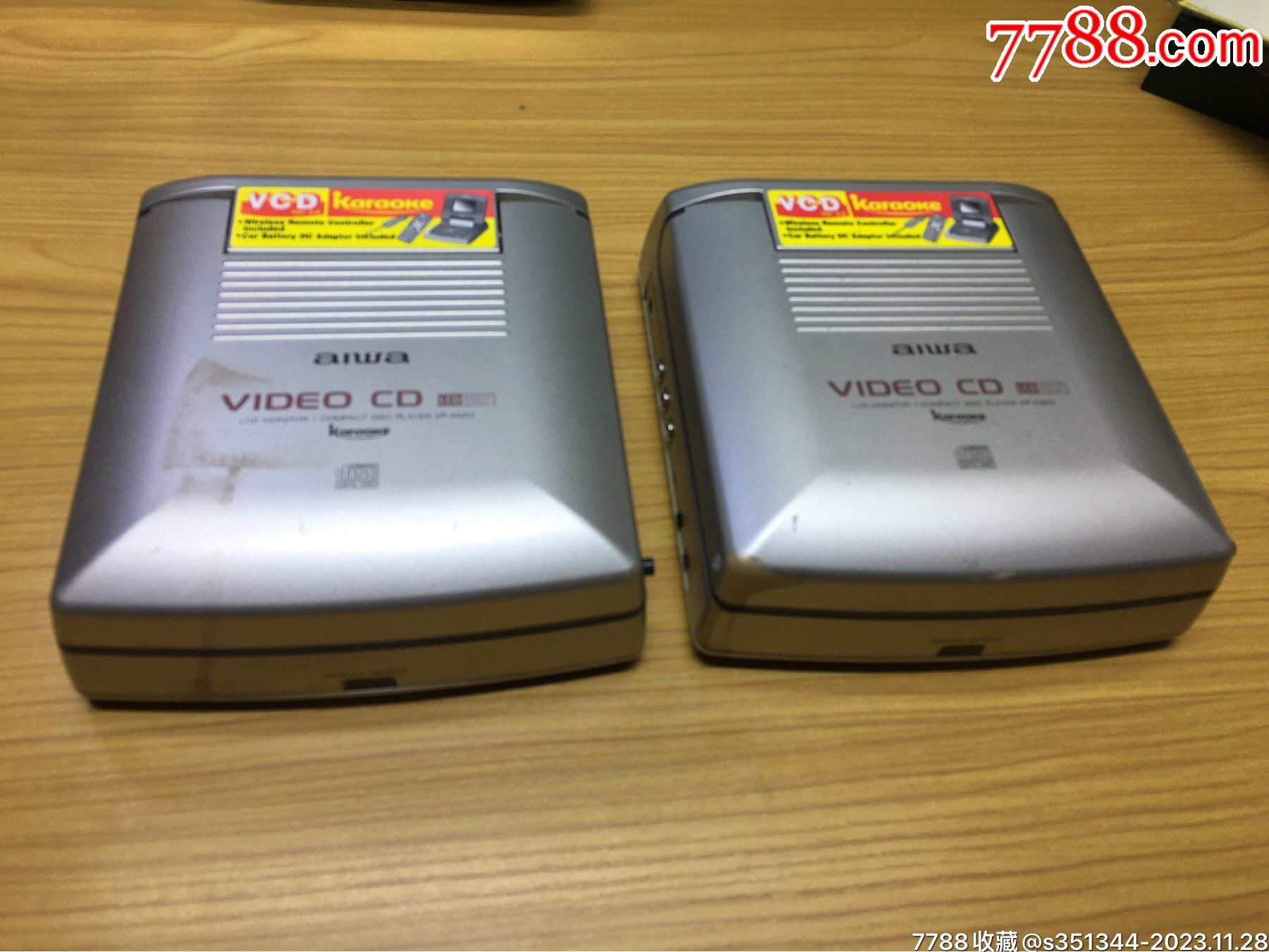 （2台）aiwa爱华便携移动VCD、XP-KM12（日本）配件机__【7788收藏__收藏热线】