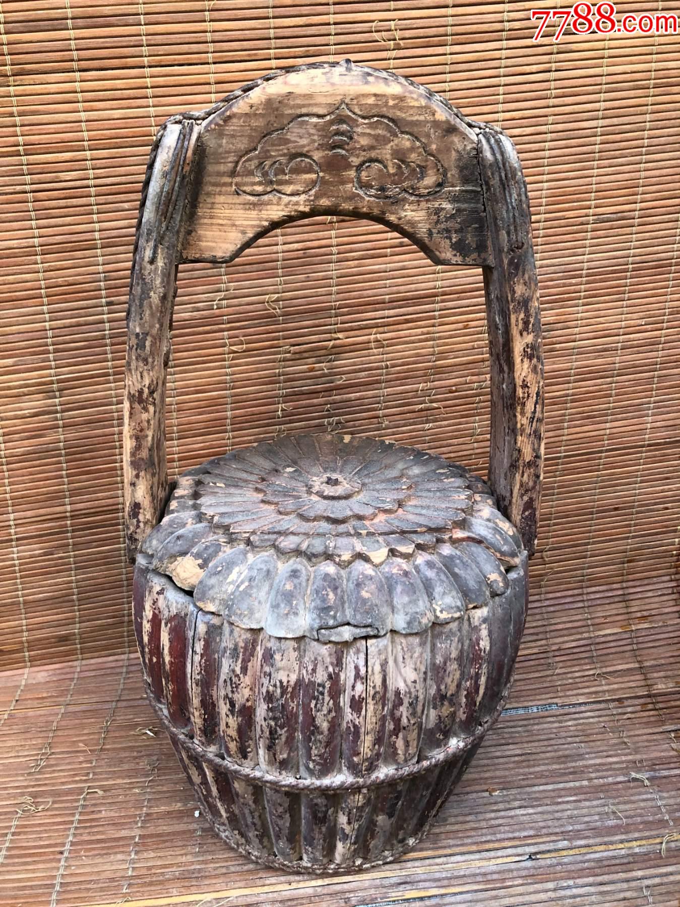 老雕花金瓜木桶_木桶/木盆_图片价格_收藏鉴定_7788钱币网