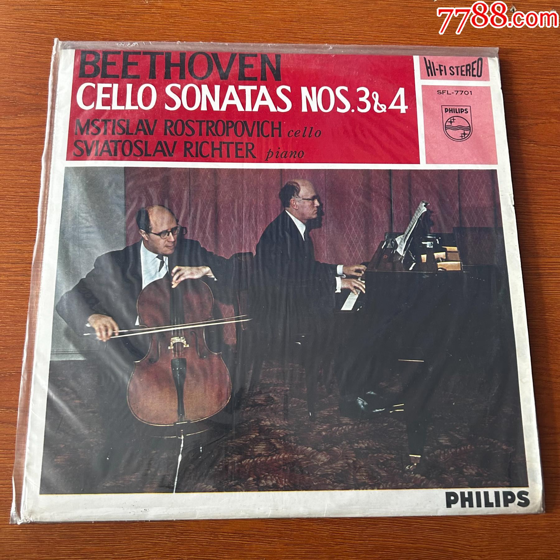 贝多芬-钢琴与大提琴奏鸣曲-罗斯特罗波维奇-里赫特-12寸黑胶LP-A45__【7788收藏__收藏热线】