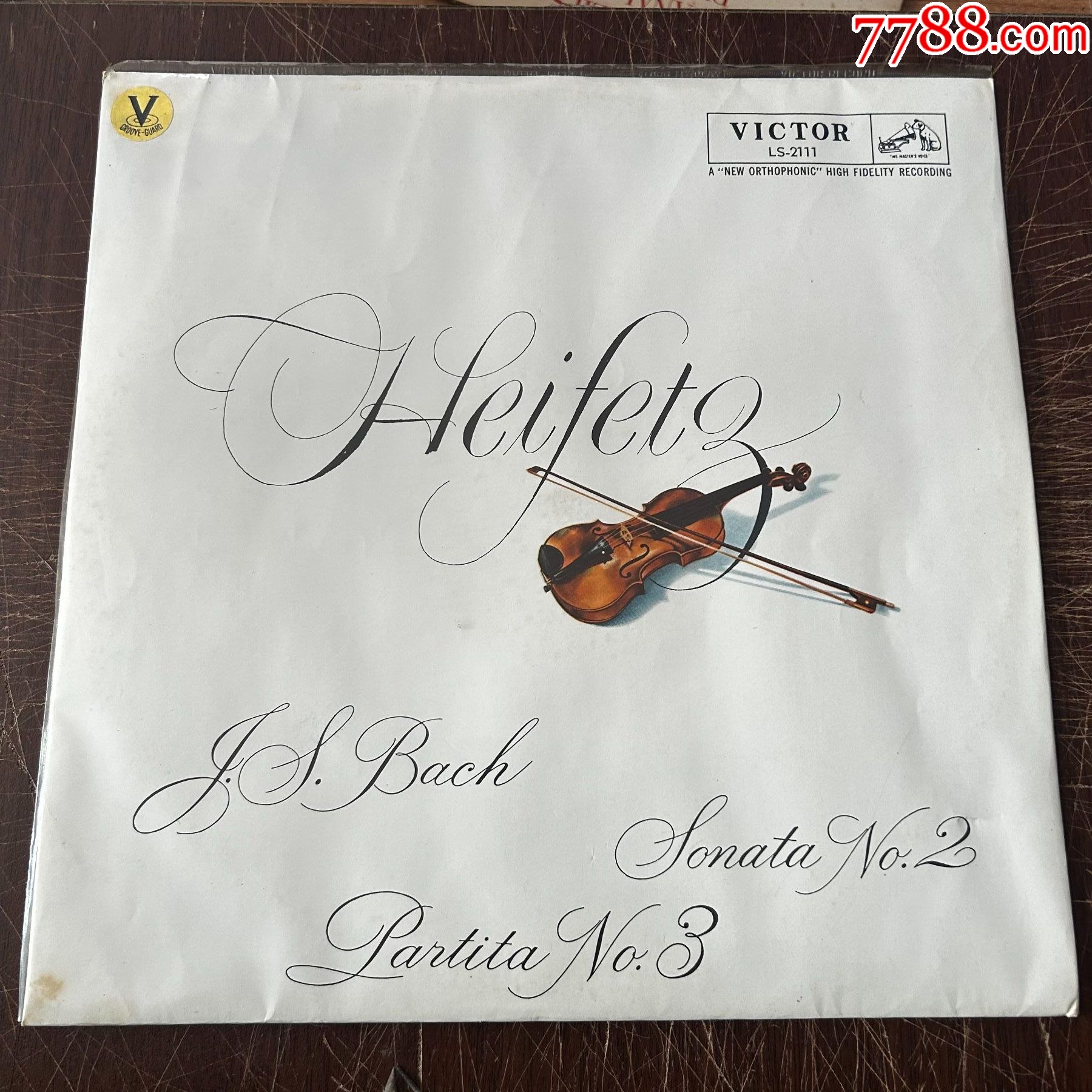 海菲兹-heifetz-巴赫-小提琴奏鸣曲-12寸LP-A69-一处划痕__【7788收藏__收藏热线】