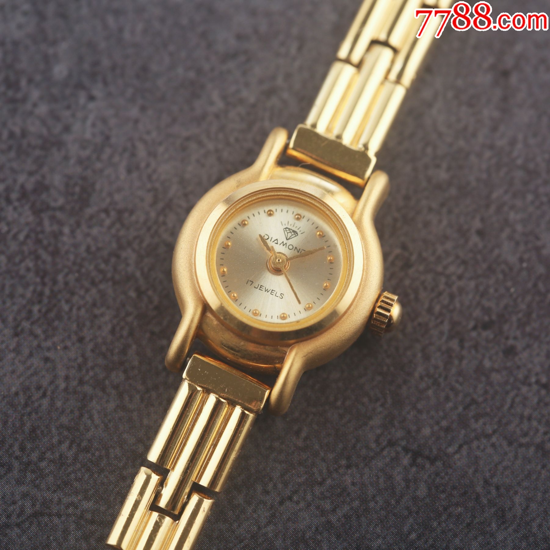 老库存未使用品上海钻石牌手表经典磨砂质感小淑女复古女款__【7788收藏__收藏热线】