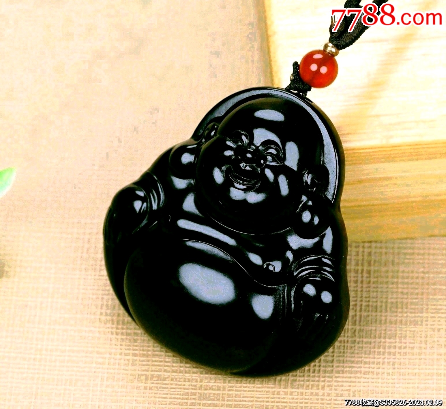 天然和田玉墨玉佛公吊坠挂件一枚！规格（高度）：约32mm，品相如图，保真支持任何_和田玉_元元珠宝琥珀蜜蜡【7788收藏__收藏热线】