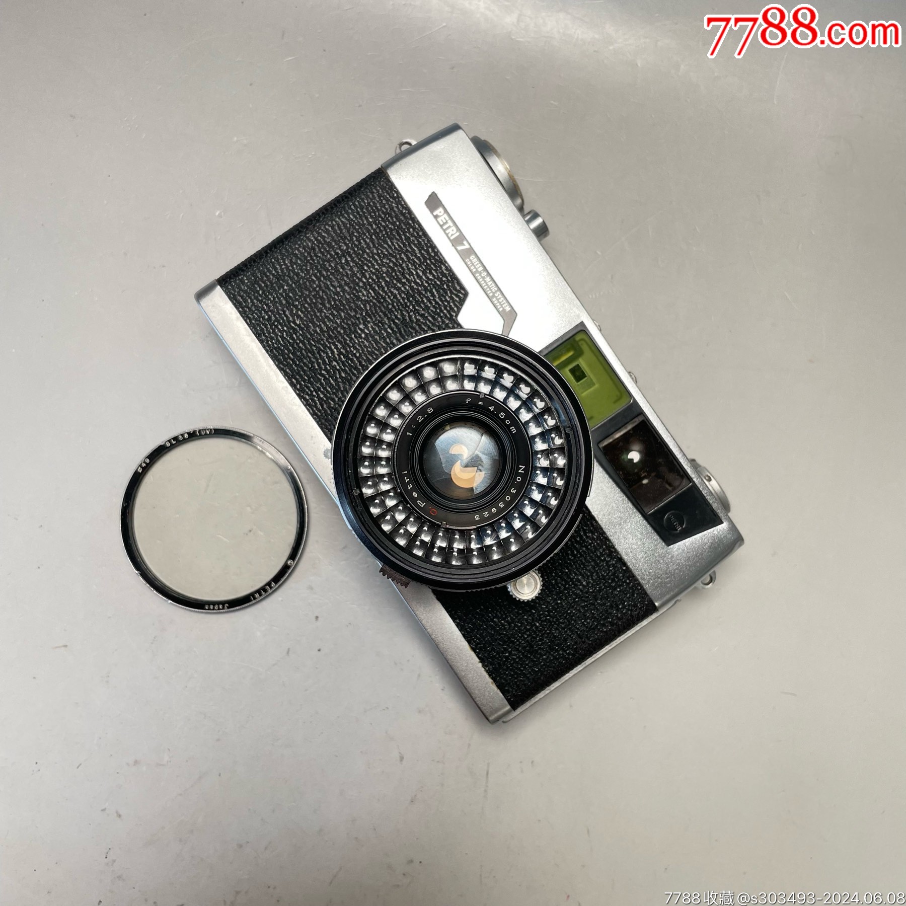 PETRI7百丽7旁轴机械胶片相机，百丽45mm，f2.8镜头。镜头内有水雾状__【7788收藏__收藏热线】